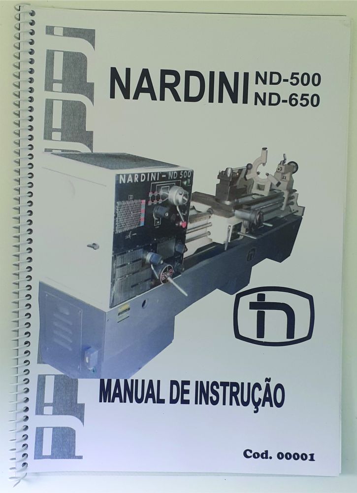 Ipanema maquinas - Cod0001 Manual Do Torno Nardini Nd 500 Nd 650 (usado)