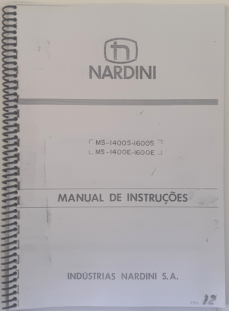 Ipanema maquinas - Cod0008 Manual Do Torno Nardini Mascote Ms - 1400s/e ...