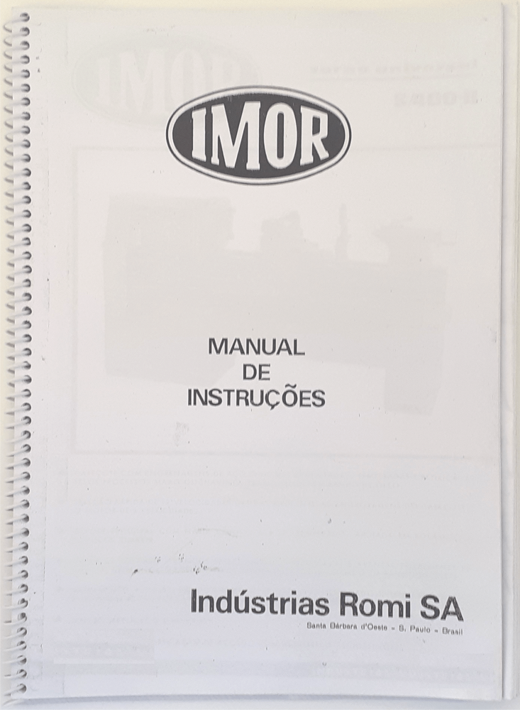 Ipanema maquinas - Cod0018 Manual De Instruções Imor S-400 I I
